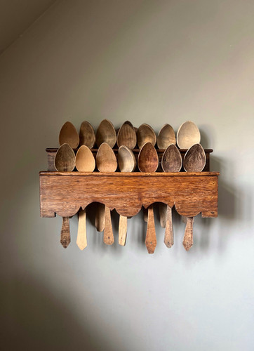 Welsh Spoon Rack with Vintage Spoons | The Primitive Home
