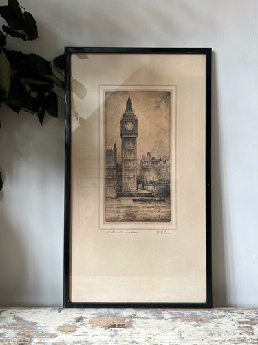 Framed Etching of Westminster, London | The Primitive Home
