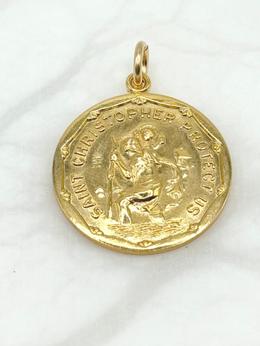 Saint Christopher (26mm) with Chain - 14K Gold Filled | Deo duPont Jewelry