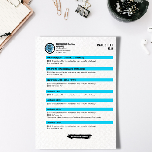 The Makeup Artist's Rate Sheet | ON THE SET STYLING