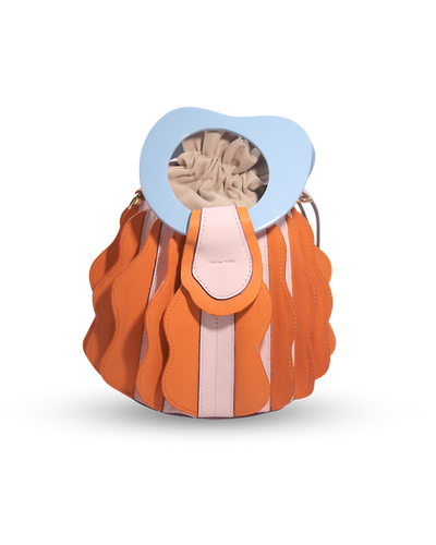 Mini Barnacle Cowhide Bucket Bag In Zesty Orange | oeldesigns