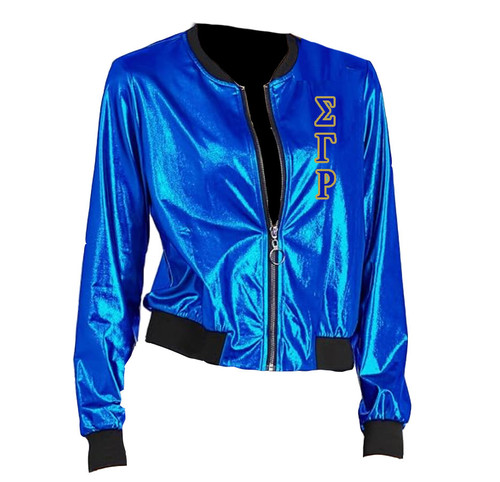 SGRHO Metallic Bomber Jacket - BLUE | thecouturesoror