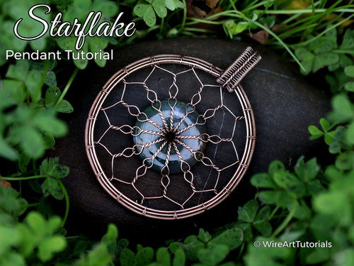 Starflake donut wire wrapped pendant tutorial | Wire Wrap Tutorial