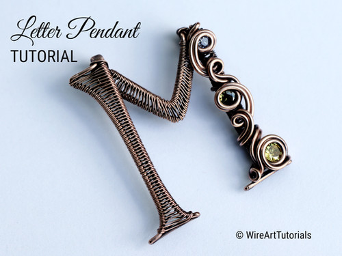 Letter M Pendant wire wrapping tutorial | Wire Wrap Tutorial