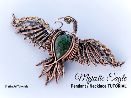 Majestic Eagle Pendant, Necklace wire wrapping tutorial | Wire Wrap ...