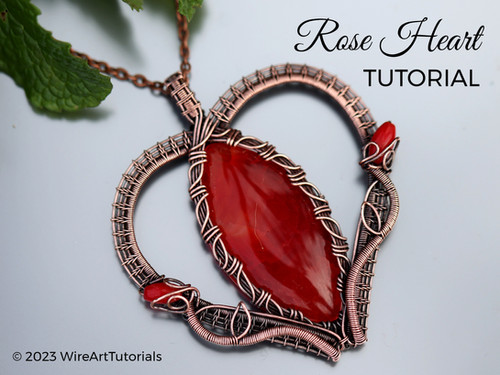 Rose Heart Pendant wire wrapping tutorial | Wire Wrap Tutorial