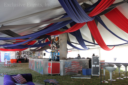 Red and Blue Organic Tent Drape | Exclusive Events Inc