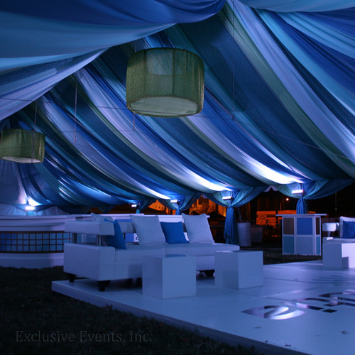 Blue Tent Drape | Exclusive Events Inc