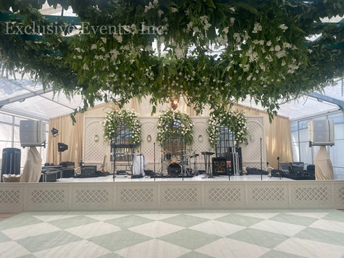 White Lattice Stage Design | Exclusive Events Inc