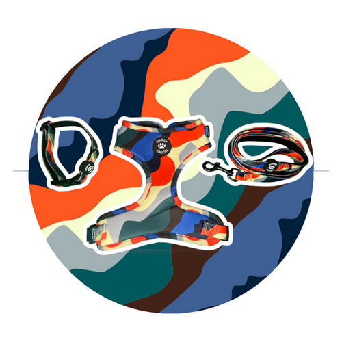 Blue Camo Harness Set | Soggy Doggy