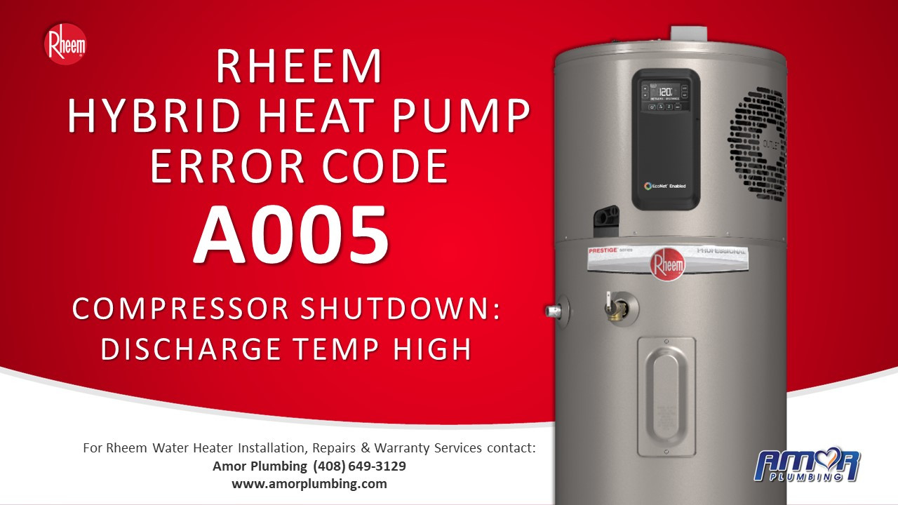 Troubleshoot Rheem heat pump Error A005, Compressor Shutdown: Discharge Temperature High?
