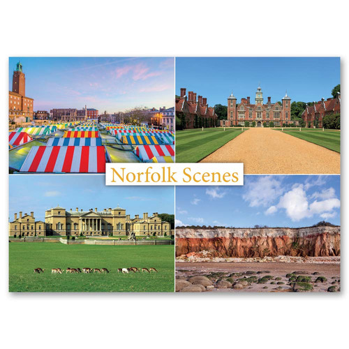 Norfolk Scenes, 4 view composite Postcard | SKU C-62088 |UK UK Postcards