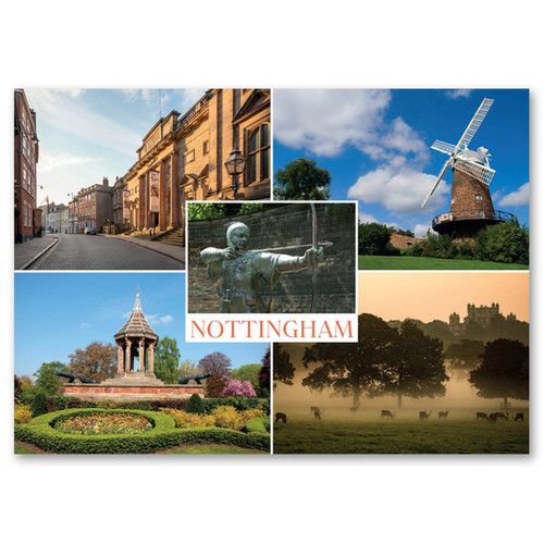Nottingham, 5 view composite Postcard | SKU C-62101 |UK UK Postcards