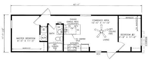 Legacy Housing 12 X 44 2 Bed - 1 Bath 465 sq ft Tiny House ...