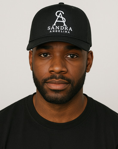 SA Signature Trucker Hat – Black & White | Sandra Angelina