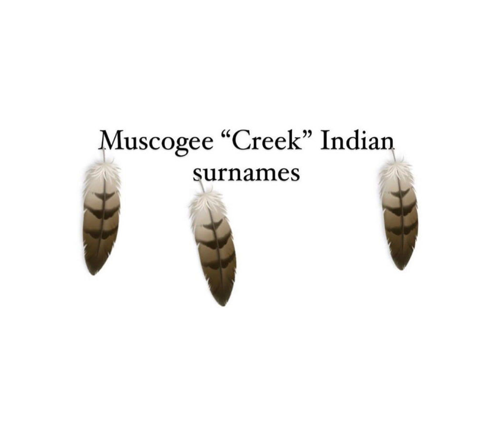 Mvskoke/Creek Indian Surnames