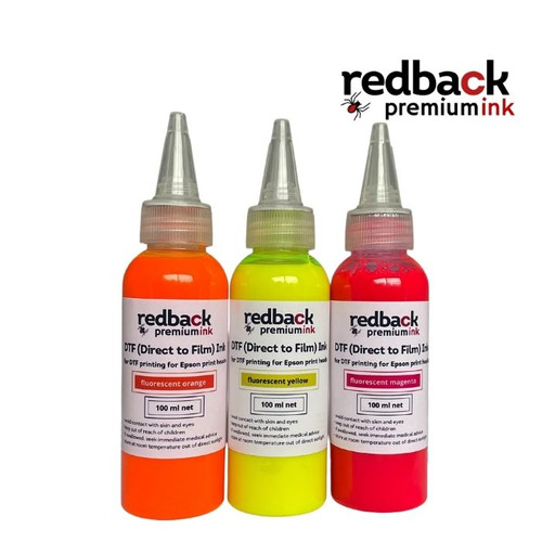DTF fluorescent ink 100ml 3 pack - premium quality | Redback Premium Ink