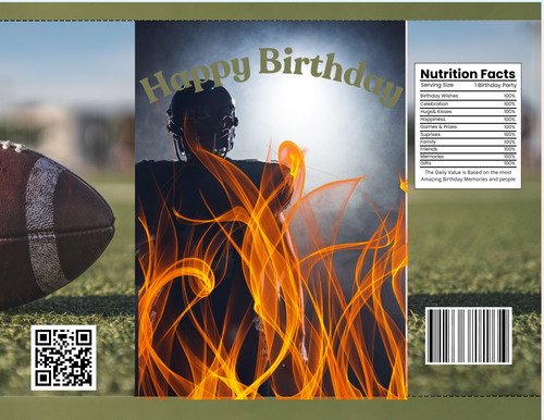Editable Canva Football Chip Bag Template | MorCelebrations