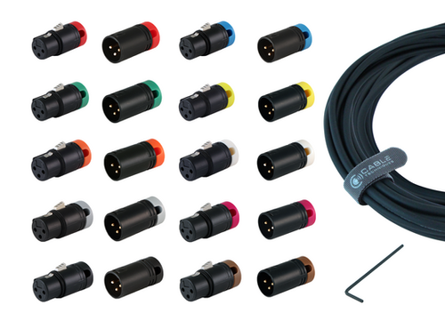 Low-Profile XLR DIY 10 Set, A-Shell, *Large Caps, Mogami W2893 | Cable ...