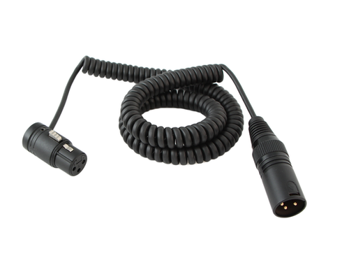 18” XLR-3 Premium Coiled “Boom to Mixer” cable with Low-Profile XLR-3F ...