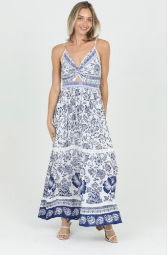 Becky Blue Floral Maxi Dress | Urban Confessions