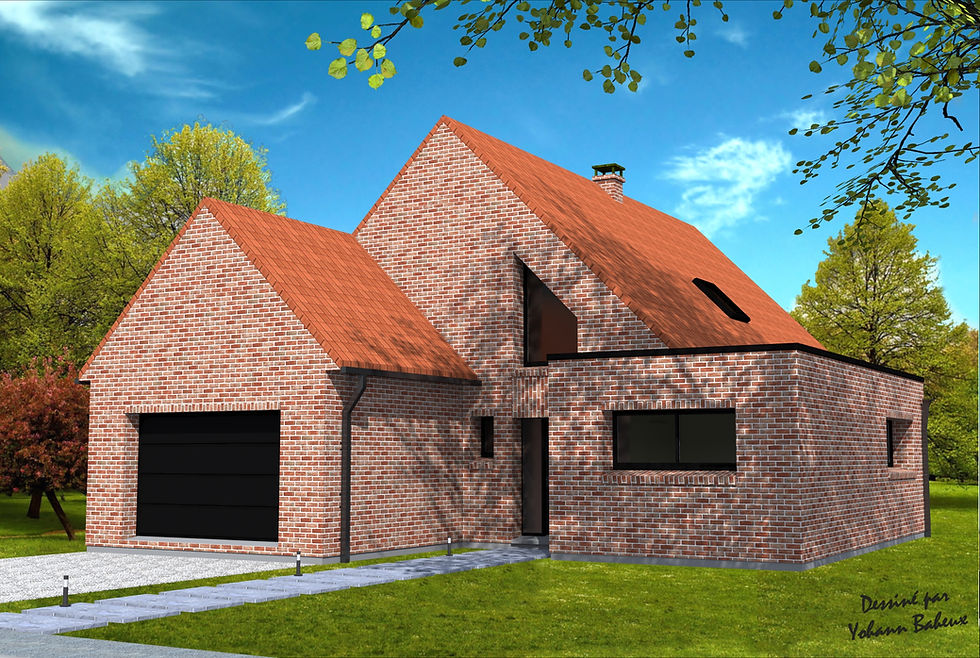 Maison avec pignon face à la rue