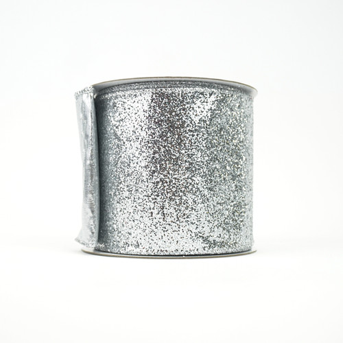 RIBBON GLITTER GLITTER SILVER (2 SIZES) | Craftex