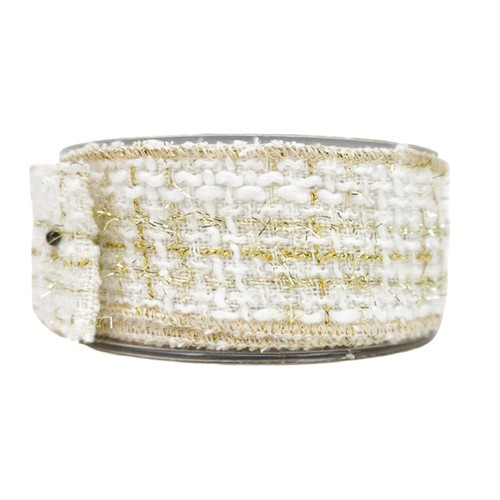 RIBBON TWEED WHITE AND GOLD ( 2 SIZES) | Craftex