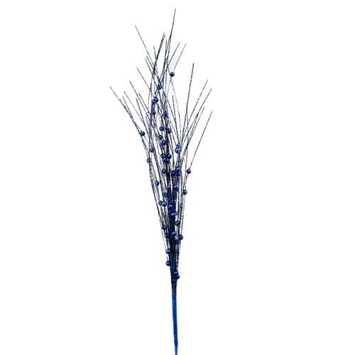 27IN GLITTER GRASS WITH BEADS SPRAY MIDNIGHT | Craftex