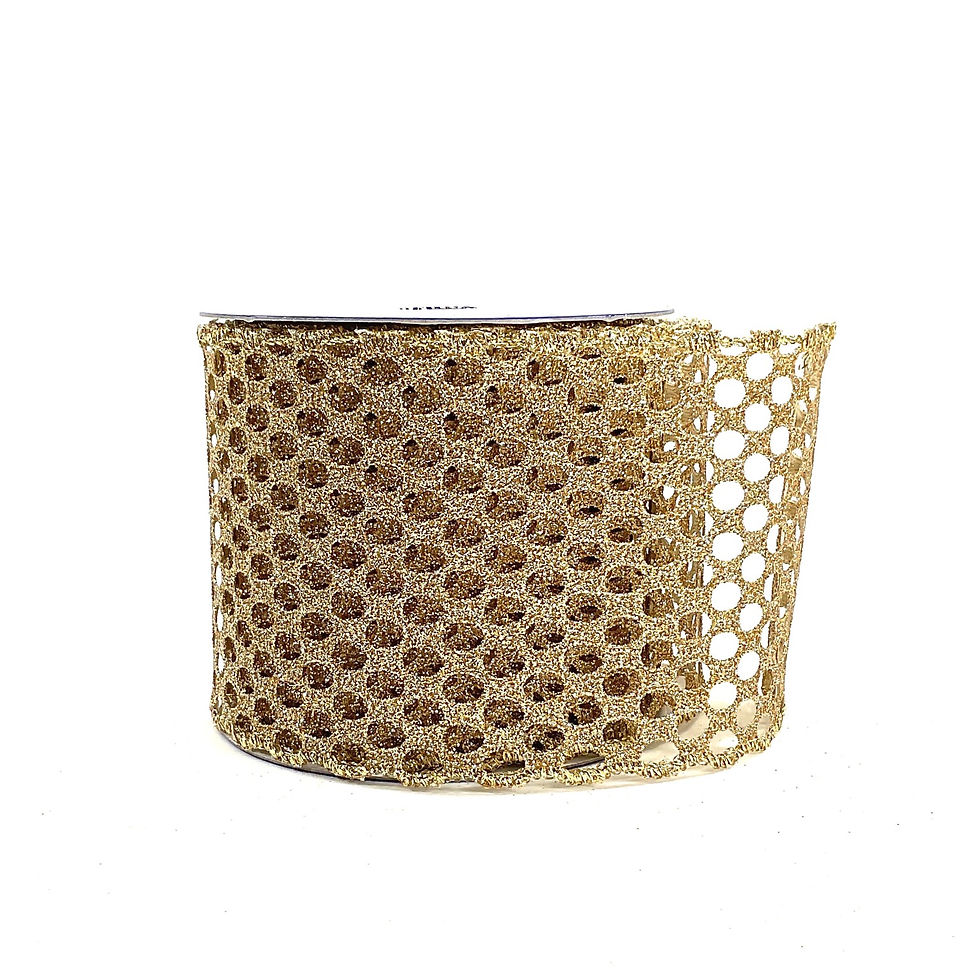 RIBBON OVAL GLITTER 4X10YDS PLATINUM | Craftex