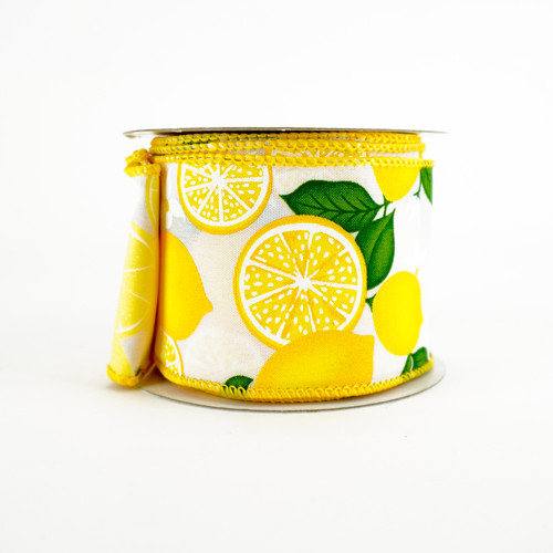 RIBBON LEMON WITH LEAVES FLOWER ( 2 SIZES) | Craftex