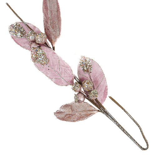 MAGNOLIA LEAF SPRAY X5 WITH BLUSH PINK AND PLATINUM | Craftex