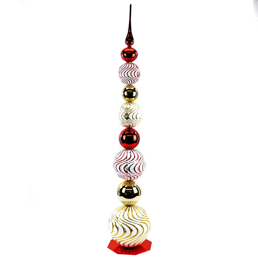 FINIAL TOWER RED GOLD WHITE 45IN | Craftex