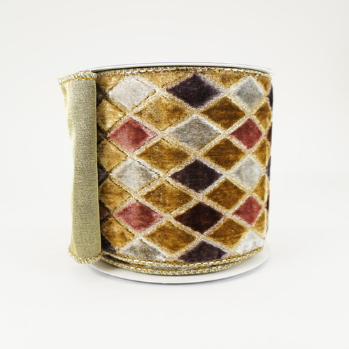 RIBBON DARK GOLD DIAMOND VELVET | Craftex