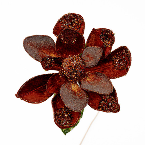 MAGNOLIA STEM WITH 2 LEAVES RUST | Craftex