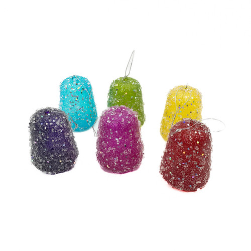 GUM DROP ORNAMENT 4" MULTICOLOR 6PCS | Craftex
