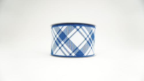 DIAMOND PATTERN RIBBON 2.5X10 BLUE,WHITE | Craftex