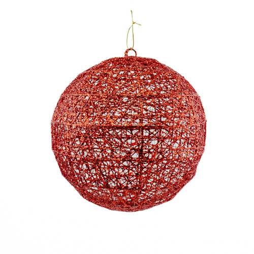BALL GLITTER WIRE MESH RED ( 3 SIZES ) | Craftex
