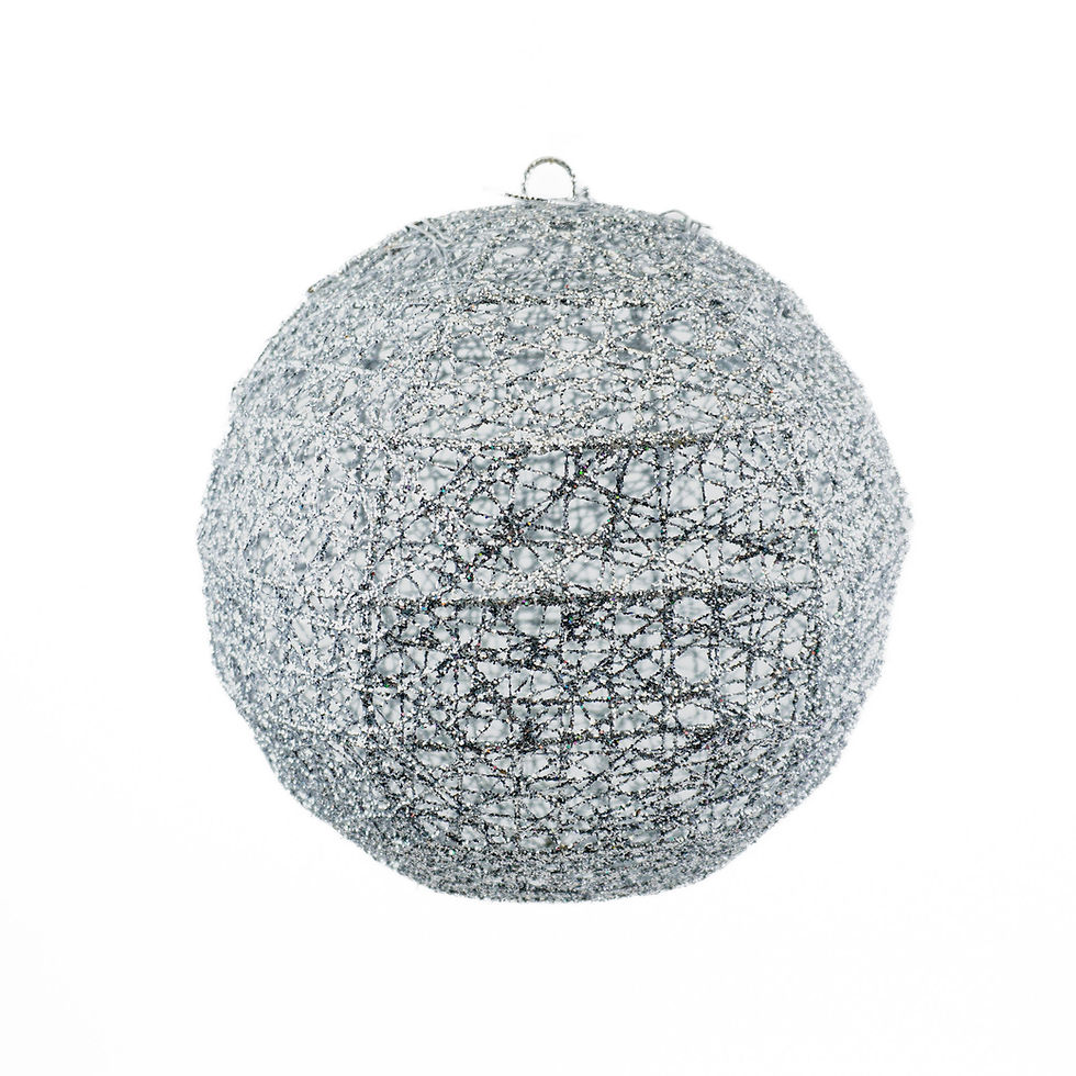 BALL GLITTER WIRE MESH SILVER (2 SIZES) | Craftex