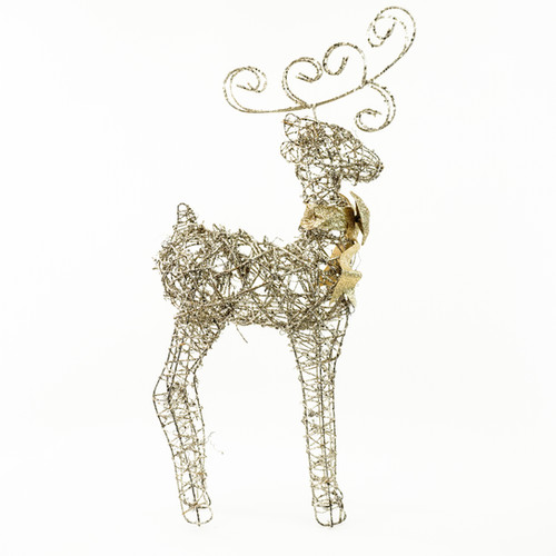 REINDEER RATTAN 20IN GLITTER CHAMPAGNE | Craftex