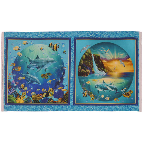 Panel - Fish Thru the Portals | Quilted Glo