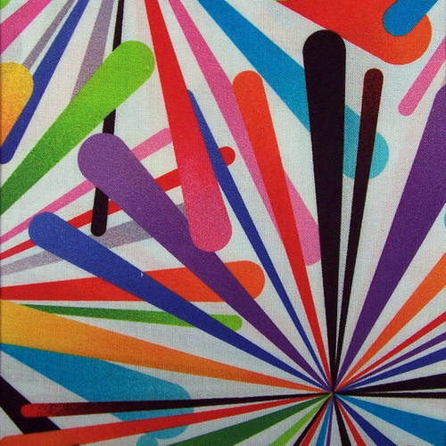 108" Smashing Atoms White with Multi-color.. | Quilted Glo