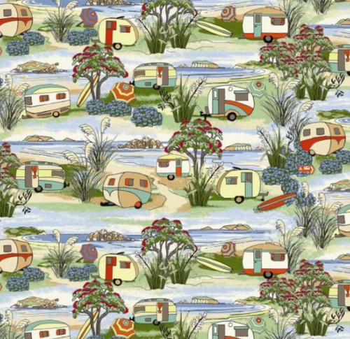 Retro Holidays - Caravan Fabric | Miss Lavenders