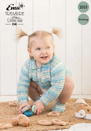 2033 - EMU Knitting Pattern Babies Child's Jacket and Bootees - Double ...