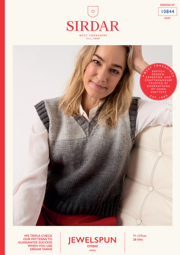 10844 Sirdar Tank Top Slipover Pattern Booklet - Jewelspun Ombre Aran ...