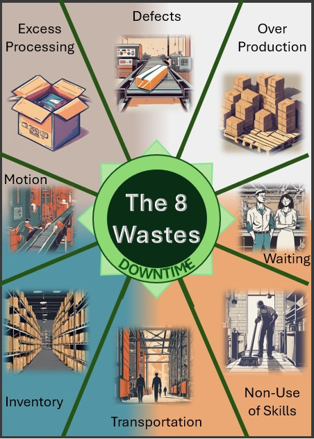 The 8 Wastes Infographic | LTS Consultants Ltd