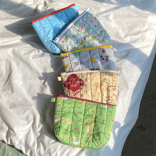 Quilted Box Pouches | Forest Berry