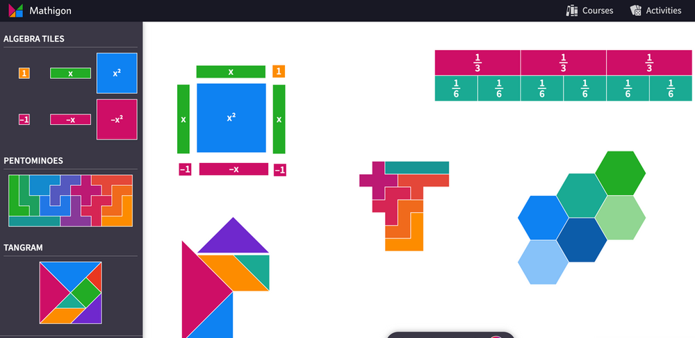 Activities Section of Mathigon