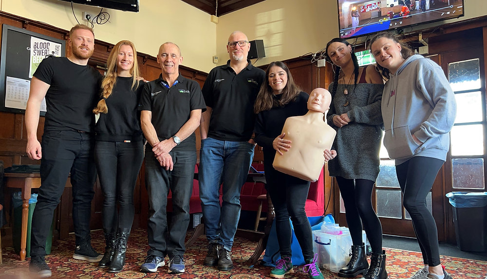CPR/Defibrillator training at the Bear and Rugged Staff pub