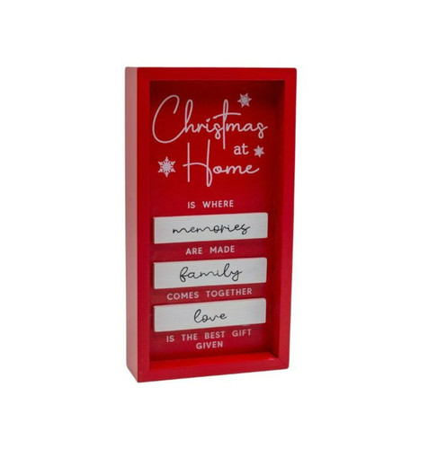 Red Christmas Table Sign – "Christmas at Home" | TG Christmas